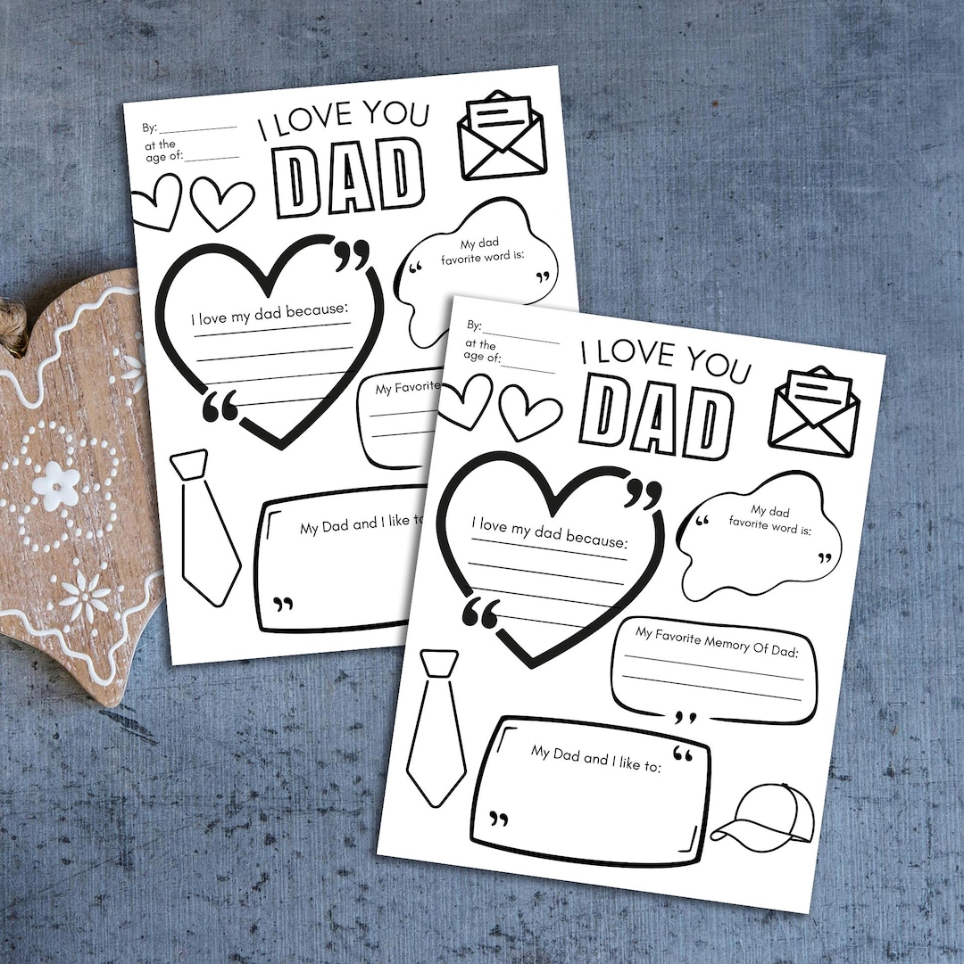 All About Dad Printable, All About My Dad Printable Designs, Father's ...