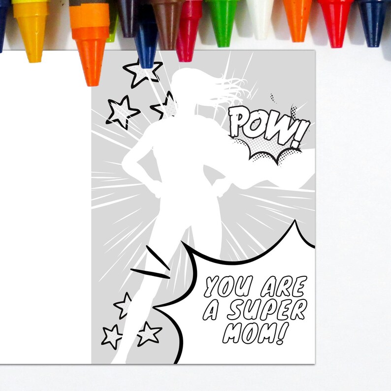 Printable Mothers Day Crafts for Kids, Mothers Day Printable, Super Mom ...