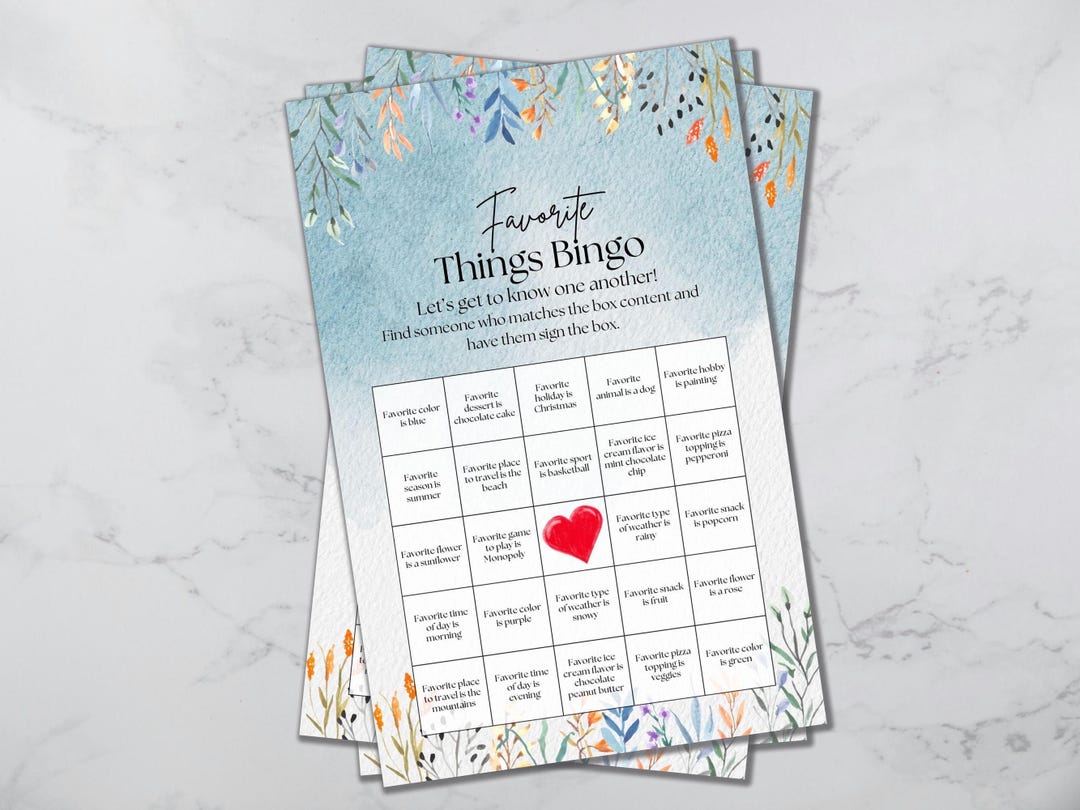 Party Games for Women, Favorite Things Party, Mix and Mingle Bingo, Ice ...
