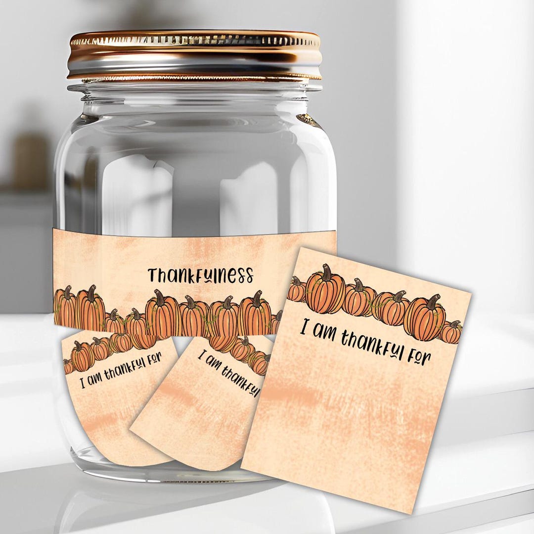 Gratitude Jar Printable, Gratitude Cards Printable, Thanksgiving Jar ...