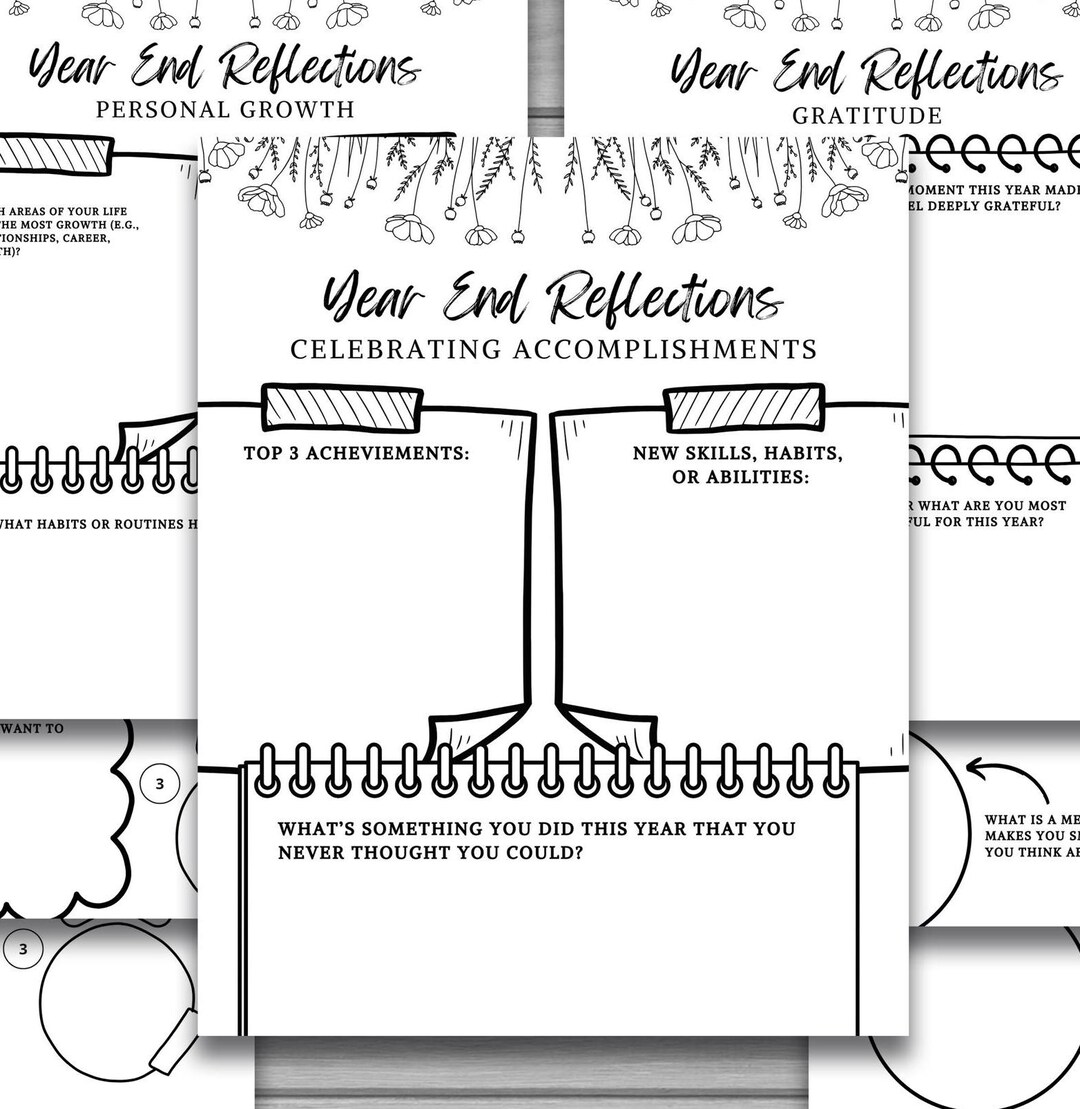 Year End Review, Year End Journal, End of Year Reflection, Journal ...