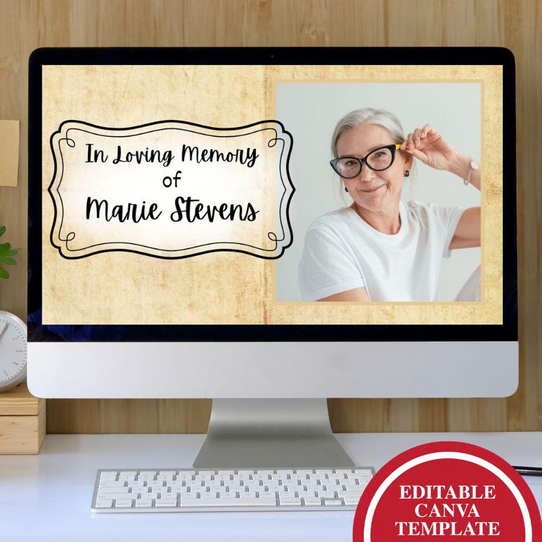 Funeral Slideshow Template, in Loving Memory Canva Template, Memorial ...