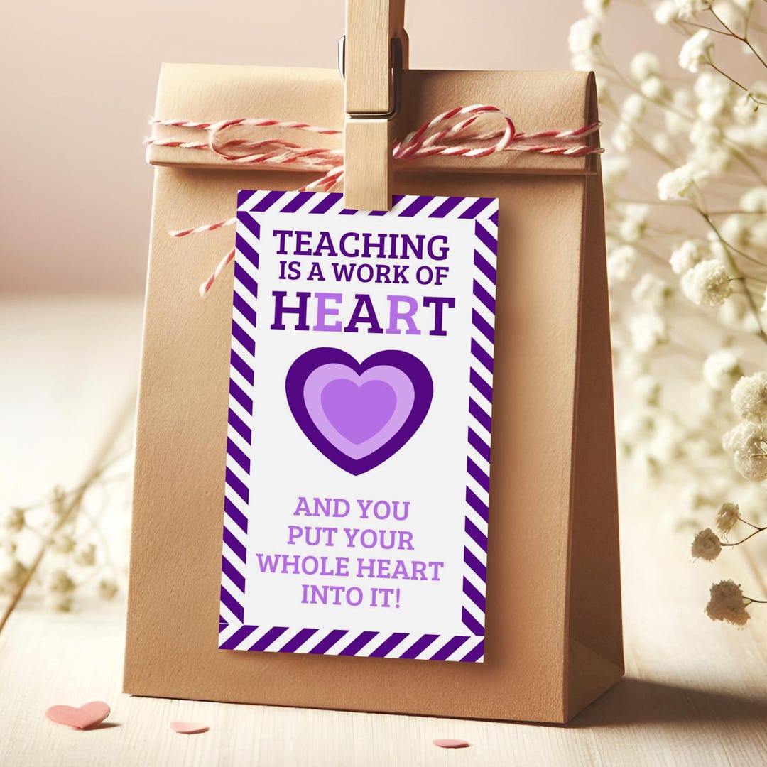 Teacher Appreciation Gift Tag, Thank You Teacher Tag, Teacher Thank You ...