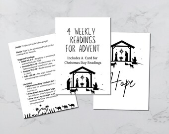 Advent Wreath Reading, Weekly Advent Scripture Cards, Advent Scripture ...