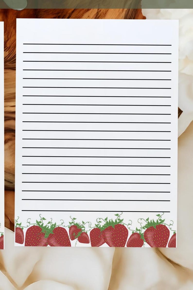 Strawberry Stationery, Printable Stationary Paper, Stationery Paper ...