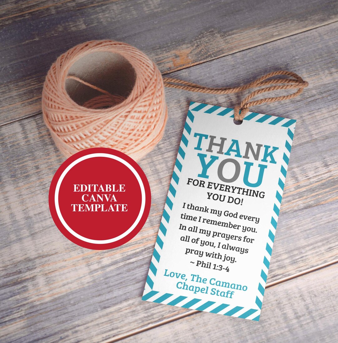 Thank You Volunteer Tag, Thank You Volunteer Printable, Canva Tag ...
