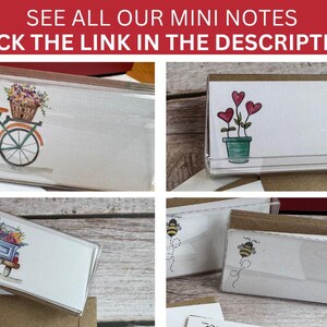 Mini Enclosure Cards With Envelopes, Floral Mini Note Card, Flower Note ...