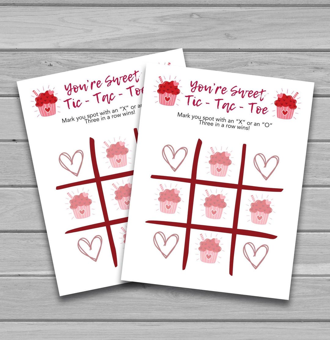 Valentines Day Tic Tac Toe, Printable Tic Tac Toe, Kids Game Sheets ...