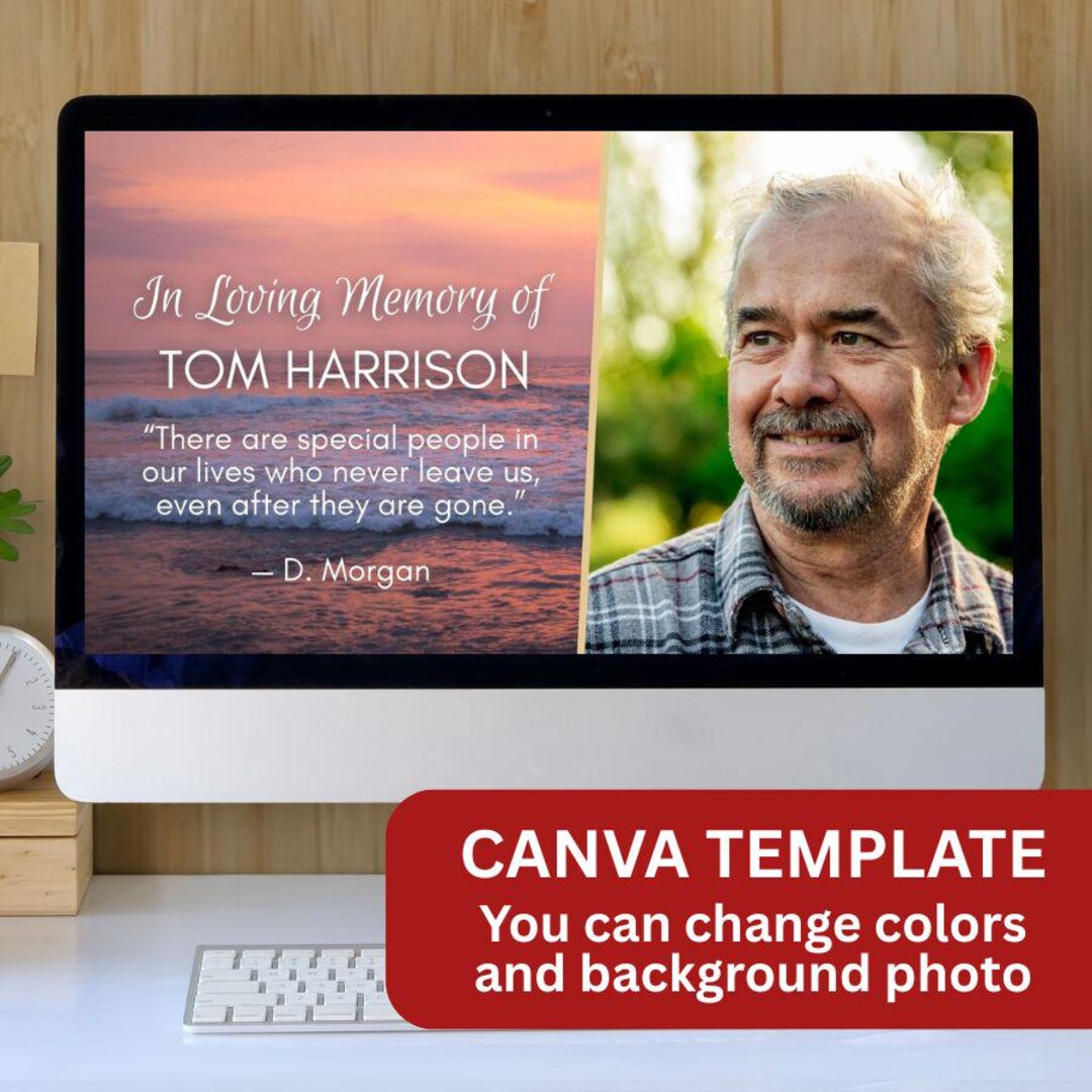 Memorial Slideshow Canva, in Loving Memory Canva Template, Funeral ...