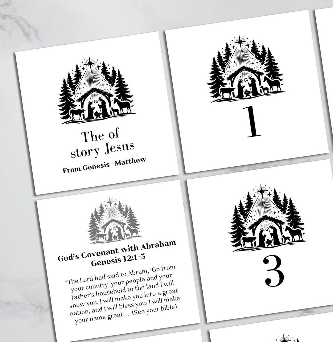 Advent Scripture Cards Printable, Printable Advent Verses, Christmas ...
