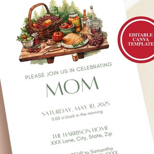 Editable Mothers Day Invitation Templates, Mothers Day Luncheon Canva ...