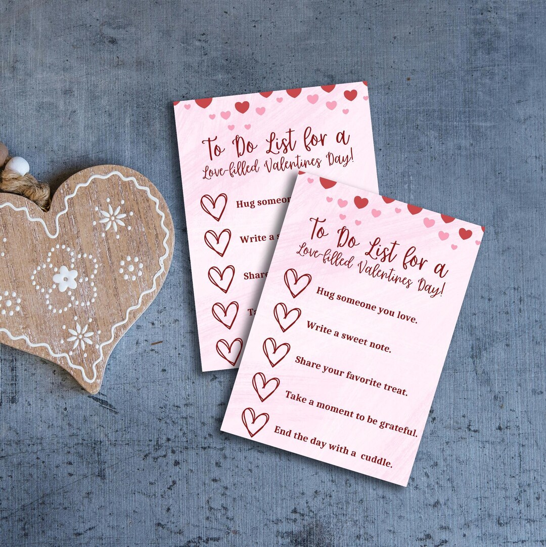 Valentine to Do List Printable, Valentines Day Cards Printable ...