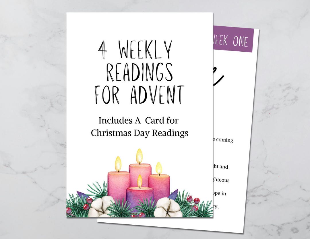 Advent Wreath Reading, Weekly Advent Scripture Cards, Advent Scripture ...