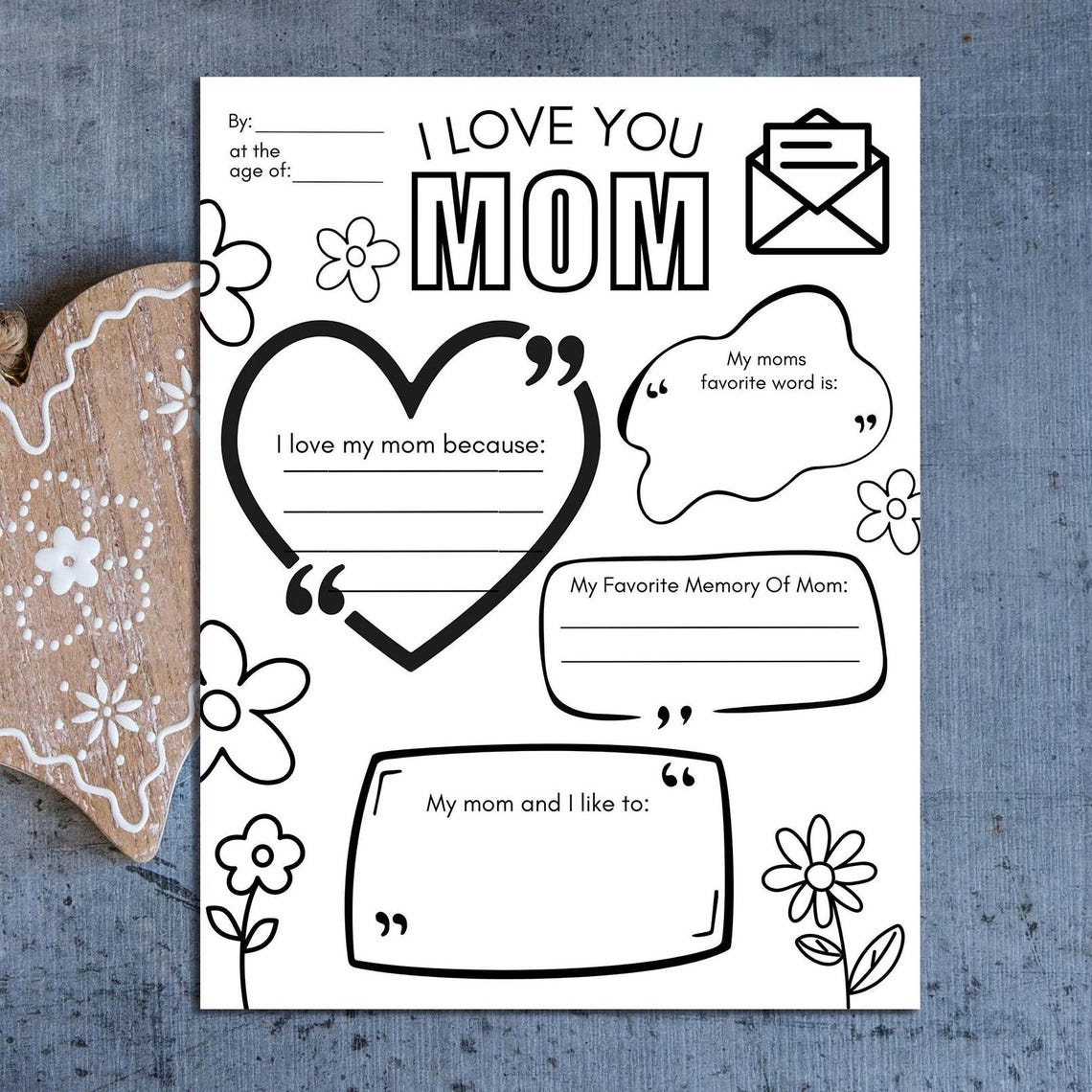 All About Mom Printables, Mothers Day Printable, All About Mom Fill in ...