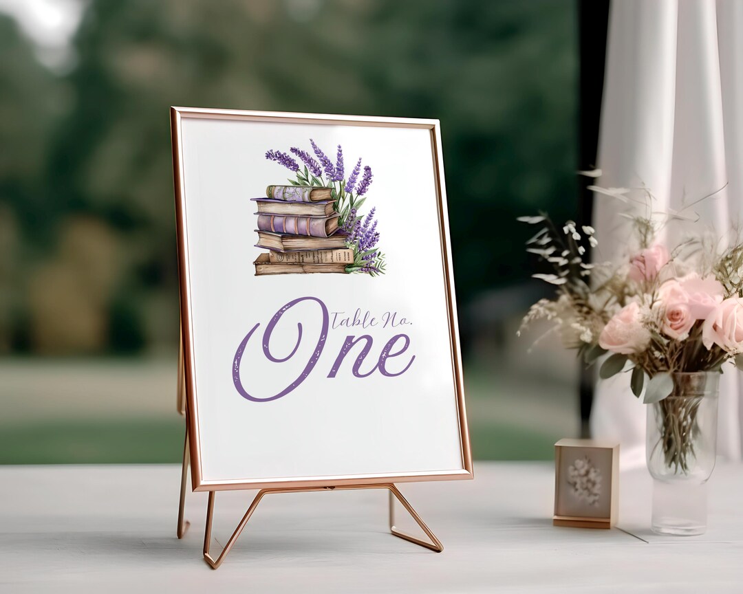 Bookish Wedding Decor, Canva Wedding Number Templates, Table Numbers ...