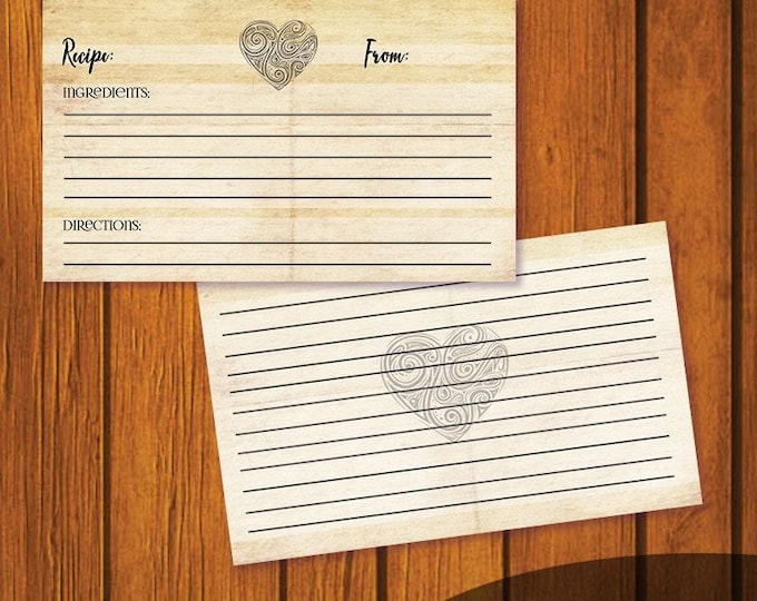 Printable Recipe Cards Instant Download Digital Collage Sheet - KITCHEN ...