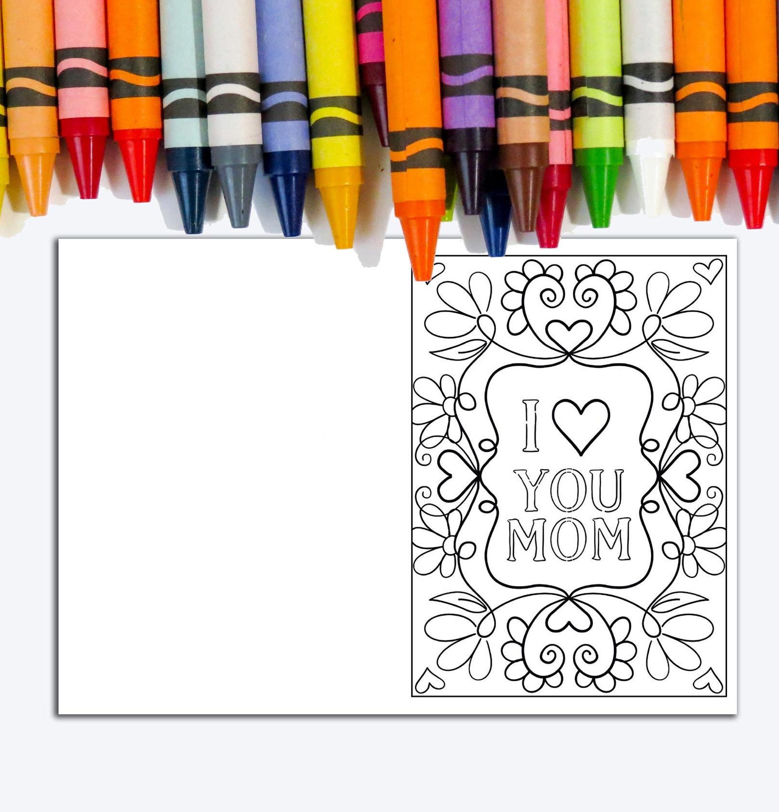 Printable Mothers Day Crafts for Kids, Coloring Card Kids, Coloring ...
