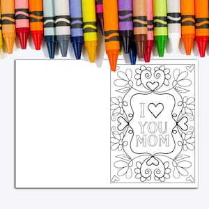Printable Mothers Day Crafts for Kids, Coloring Card Kids, Coloring ...