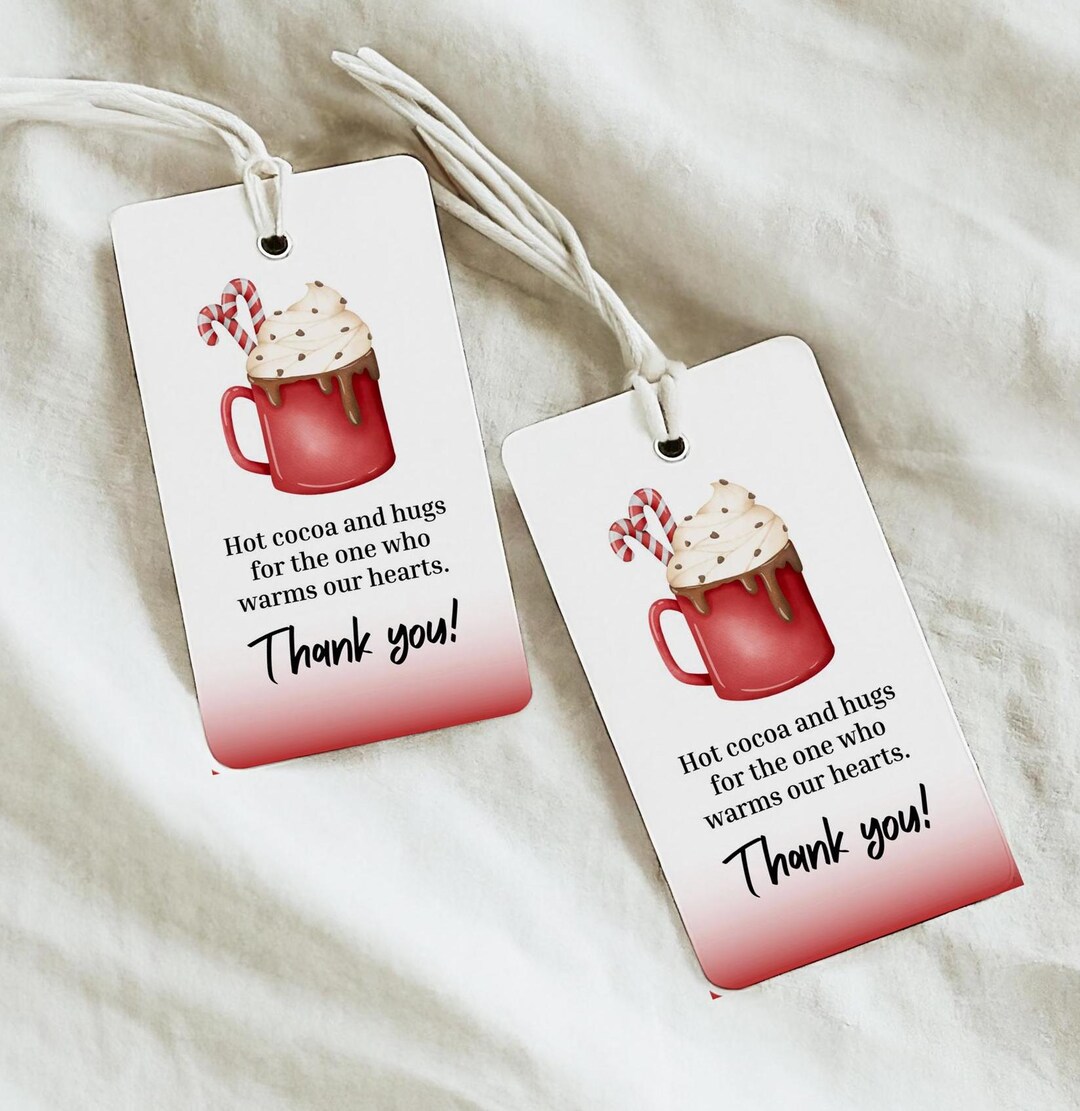 Christmas Thank You Tag, Hot Cocoa Thank You, Staff Thank You, Teacher ...
