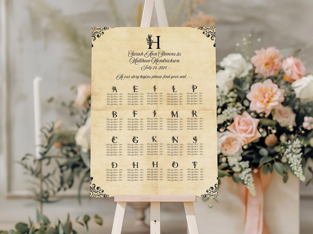 Wedding Seating Chart Template Printable, Storybook Seating Chart ...