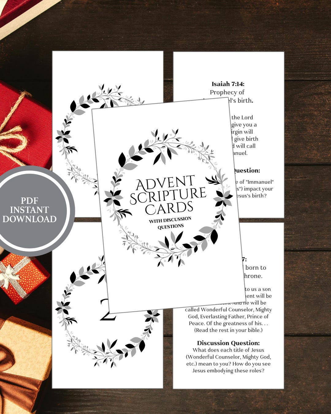 Advent Devotional Cards, 4x6, Printable Advent Scripture Cards ...