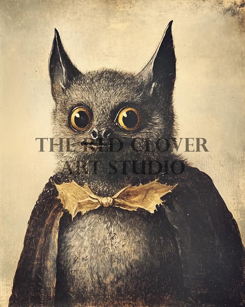 Funny Halloween Monster Print, Whimsical Spooky Wall Art (digital ...