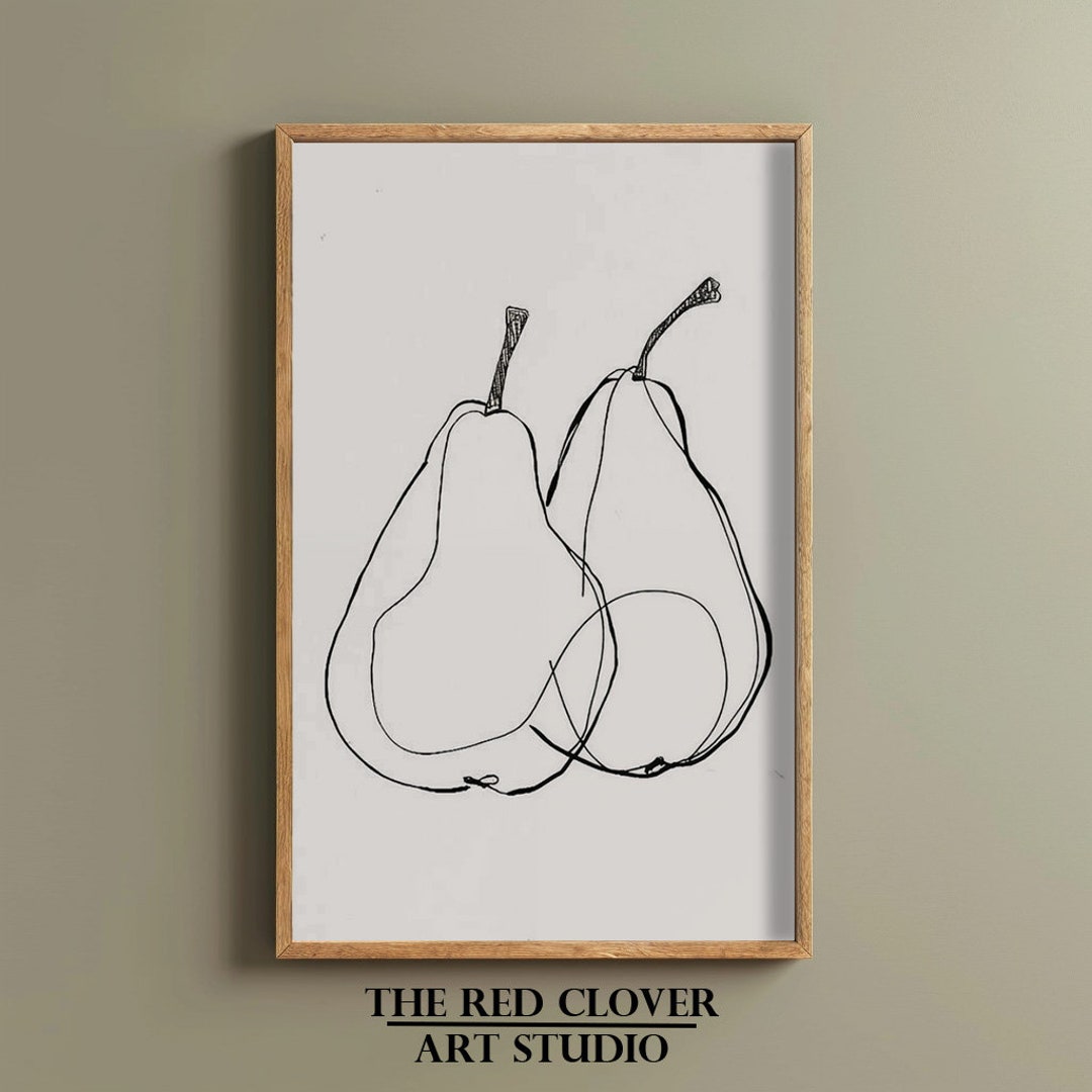 Minimalist Pear Art Print for Kitchen Decor Contemporary Fruit ...