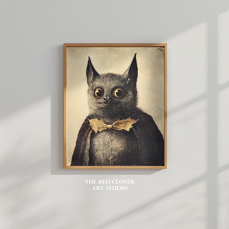 Funny Halloween Monster Print, Whimsical Spooky Wall Art (digital ...