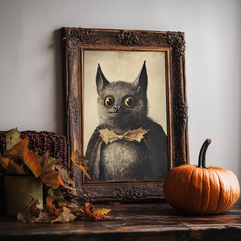 Funny Halloween Monster Print, Whimsical Spooky Wall Art (digital ...