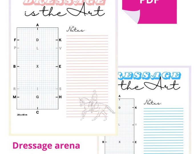 Equestrian Gift: Dressage Arena Printable Riding Planner - Instant ...