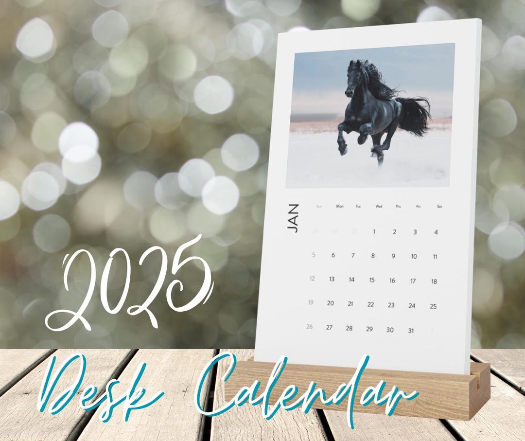 2025 Vertical Deck Calendar Powerful Horses Perfect Gift for Horse ...