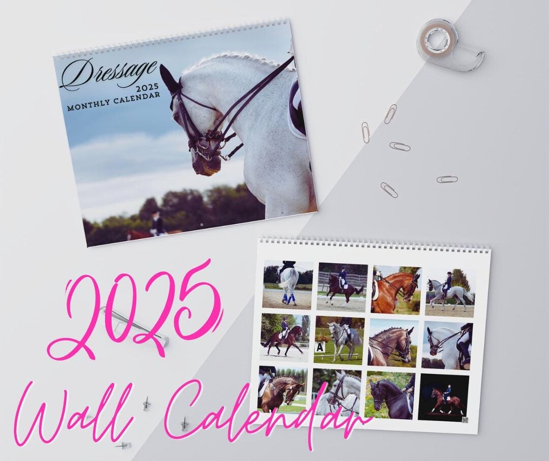 2025 Wall Calendar for Equestrian Dressage Enthusiasts. Christmas Gift ...