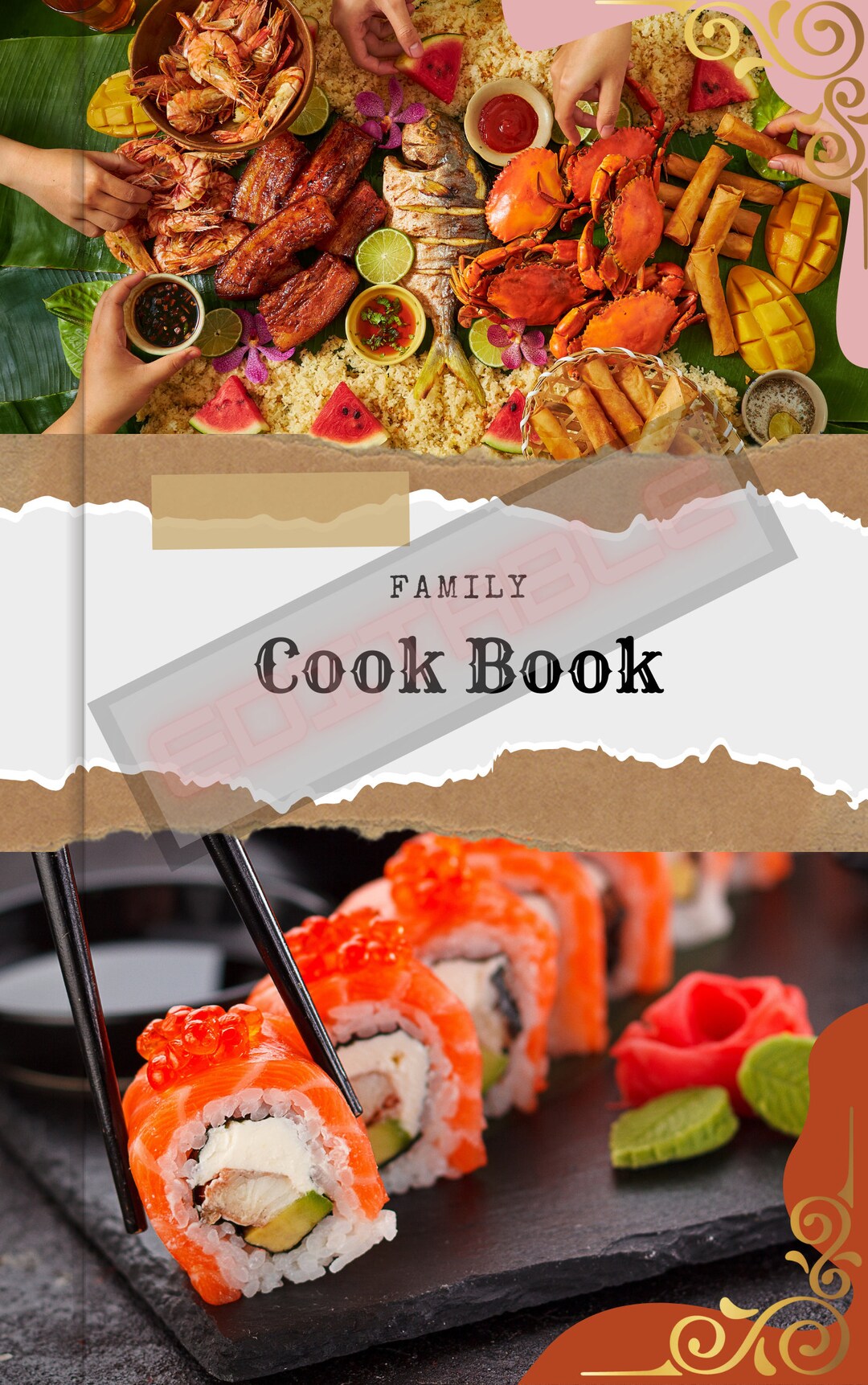 Family Recipe Book Cover Template - Etsy