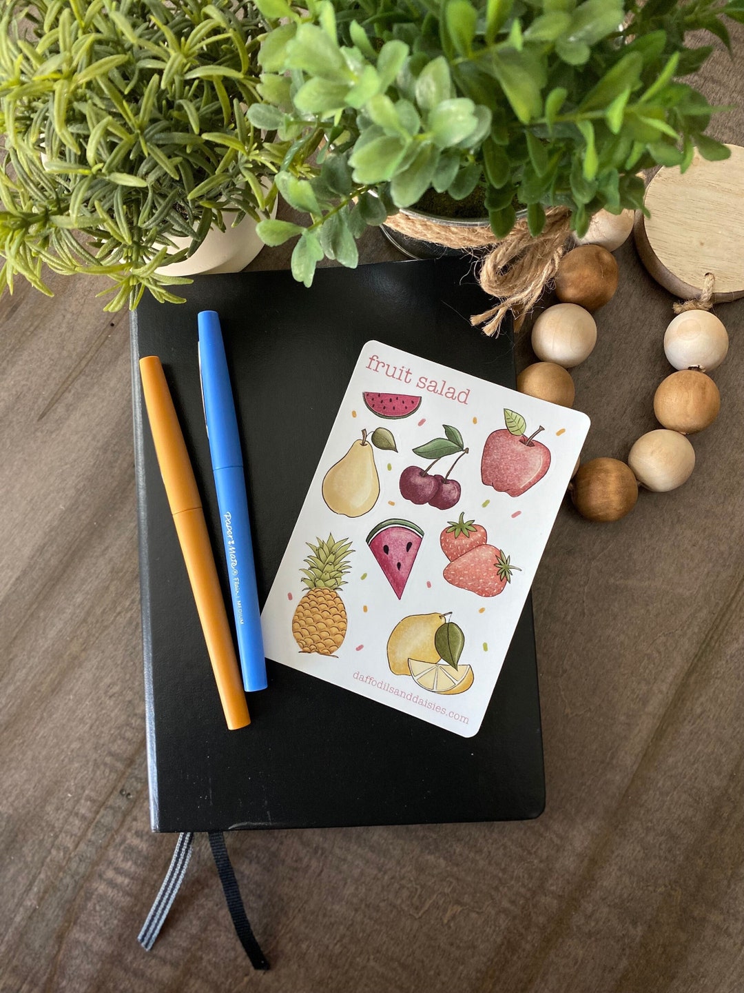 Fruit Salad Sticker Sheet Vinyl Sticker Sheet 8 Stickers for Planners ...
