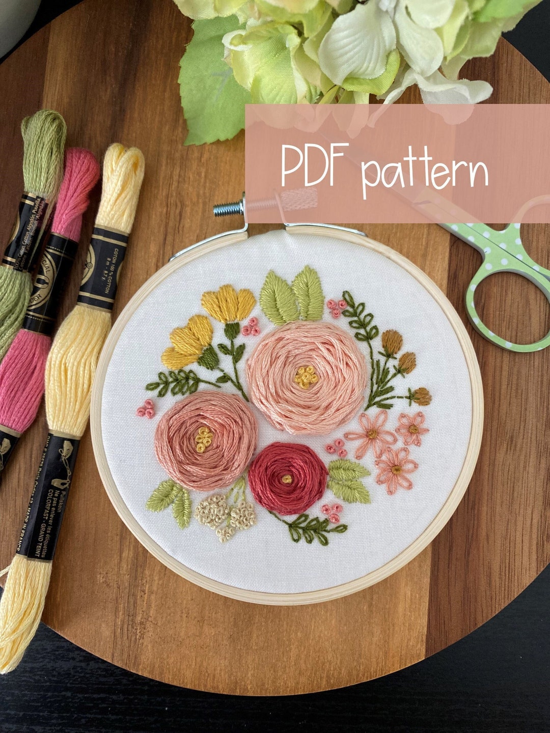 The Madeline Hoop - PDF Embroidery Pattern | Hand Embroidery | Instant ...