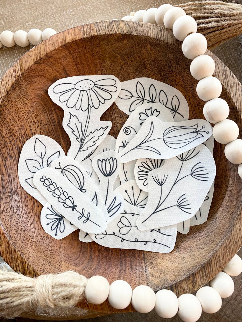 Wildflower Stick and Stitch Embroidery Pattern | 16 Designs | Peel and ...