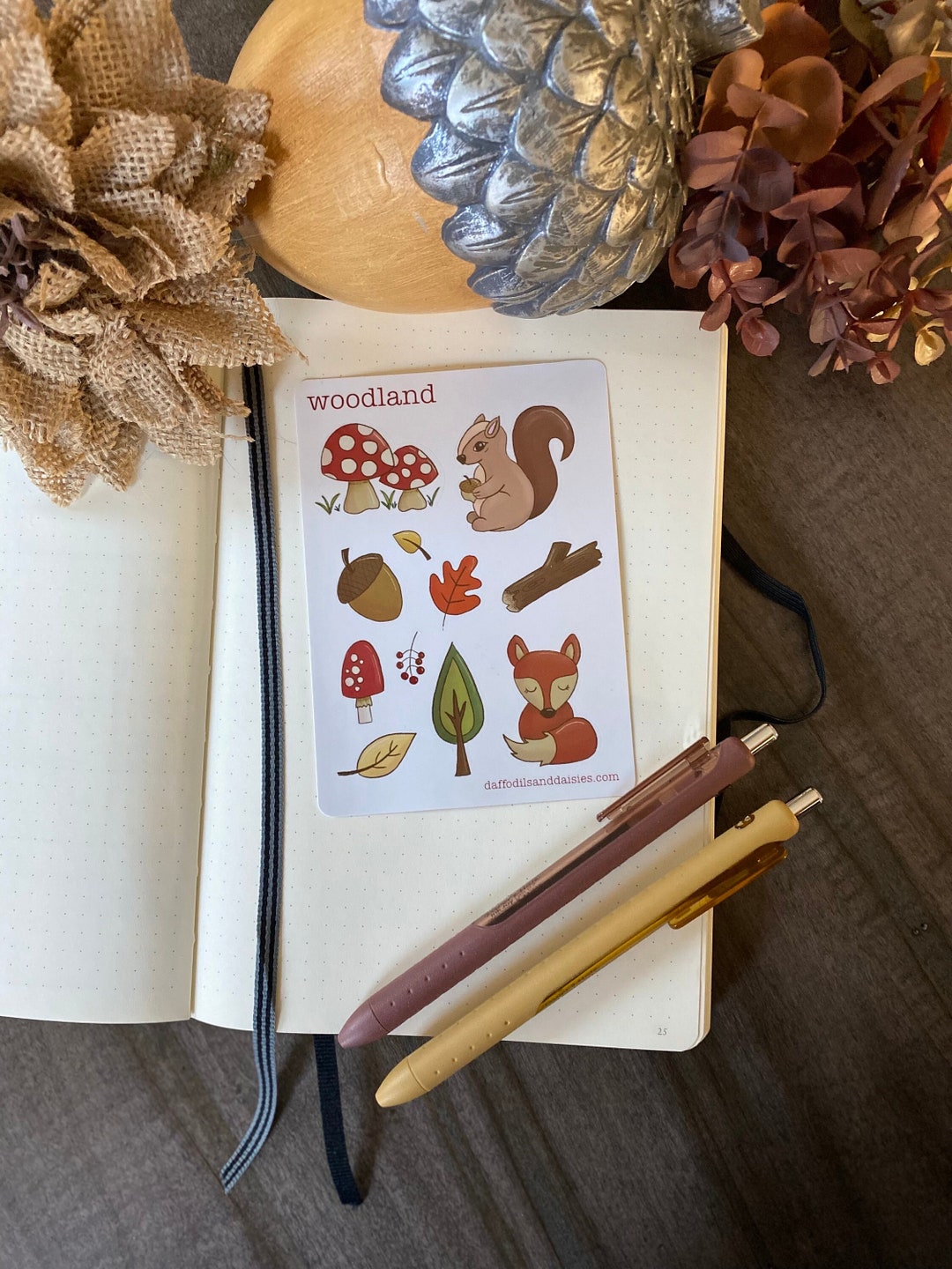 Woodland Sticker Sheet Vinyl Sticker Sheet 11 Stickers - Etsy