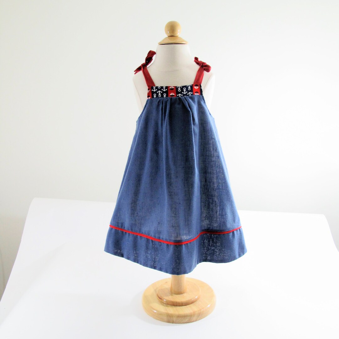 Girls Nautical Sailor Sundress 2T, Anchor, Patriotic, 4th of July ...