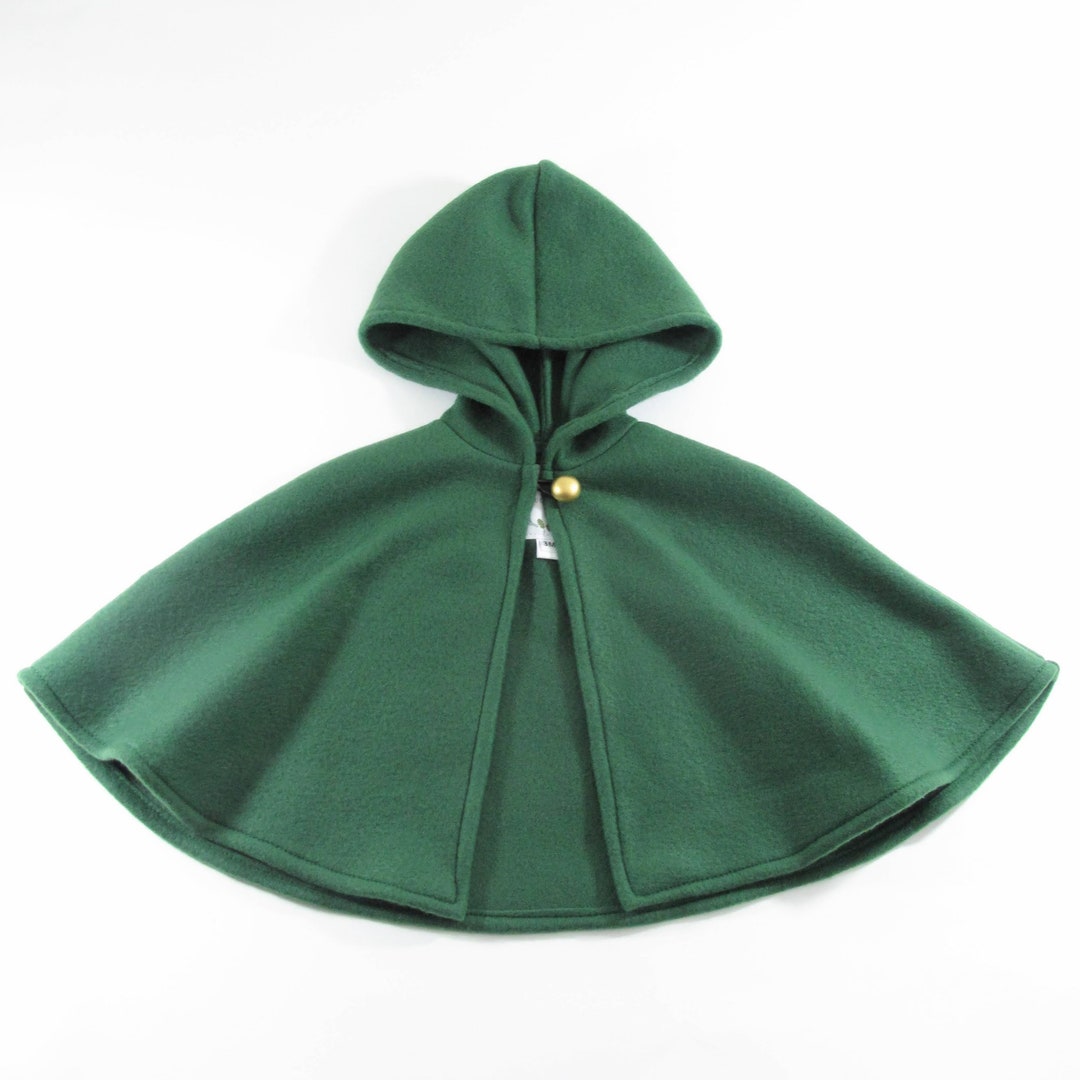 Kids Cloak, Boys Girls Green Hooded Cloak Fleece Elf, Elven, Archer ...