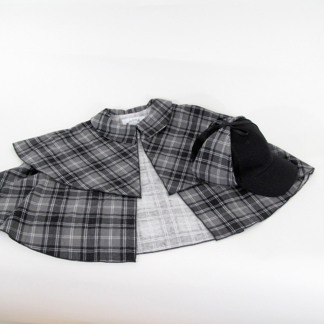 Sherlock Holmes Detective Cape Halloween Costume Plaid Cloak - Etsy