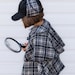 Sherlock Holmes Detective Cape Halloween Costume, Inspector Plaid Cloak ...