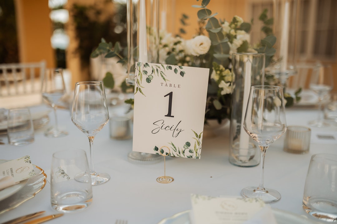 Botanical Wedding Table Name & Number Sign Customisable Table Signs ...