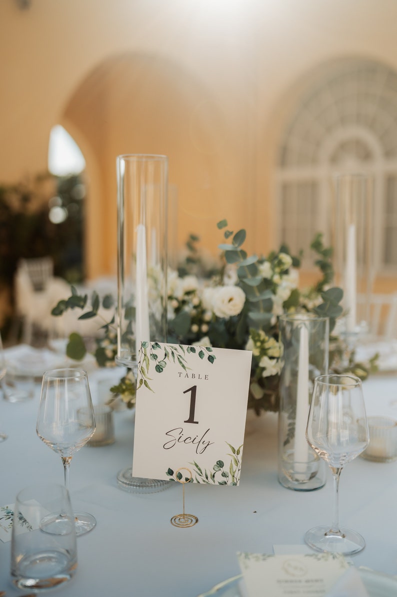 Botanical Wedding Table Name & Number Sign Customisable Table Signs ...