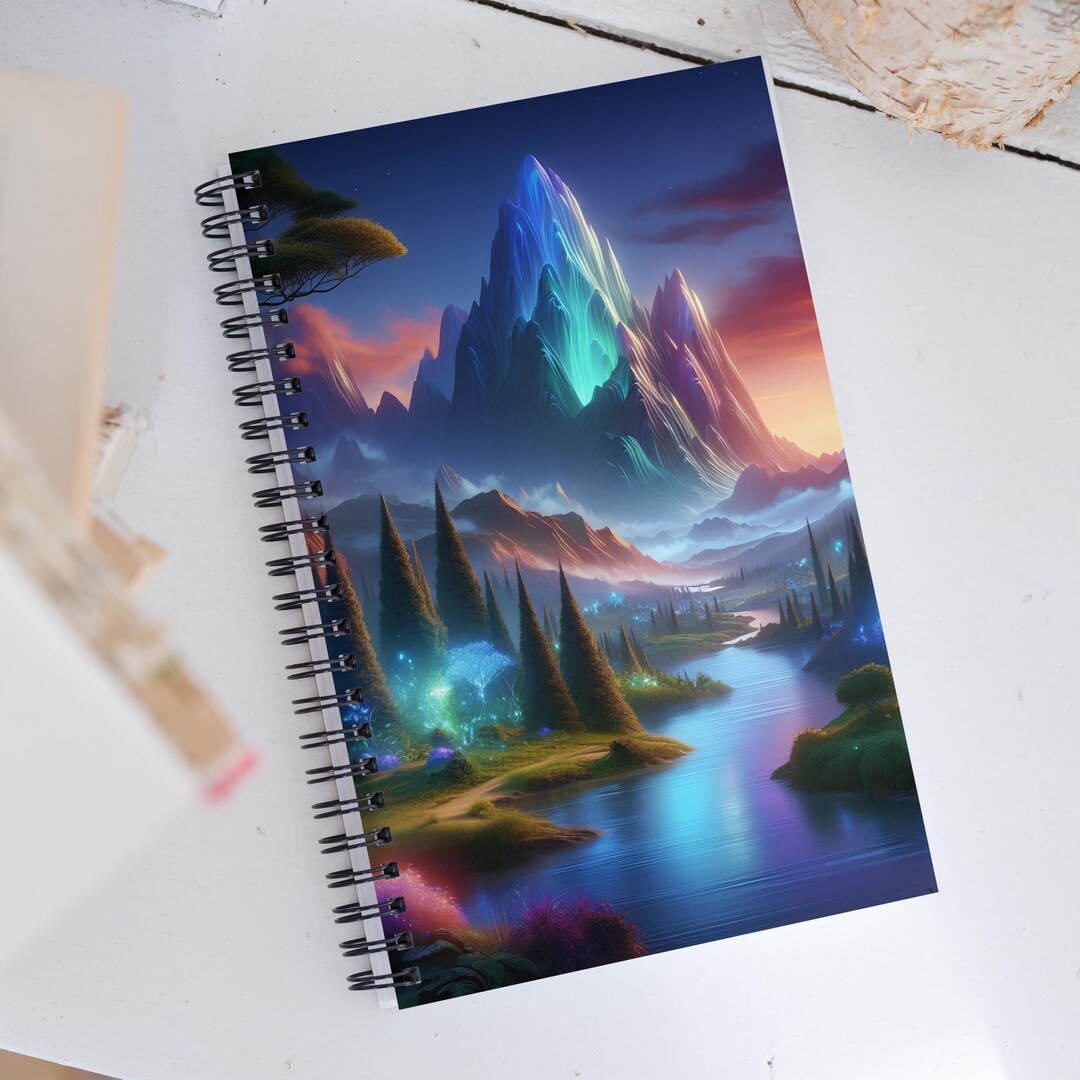 Spiral Notebook Mystic Peaks: Enchanted Peaks Fantasy Writing Journal ...