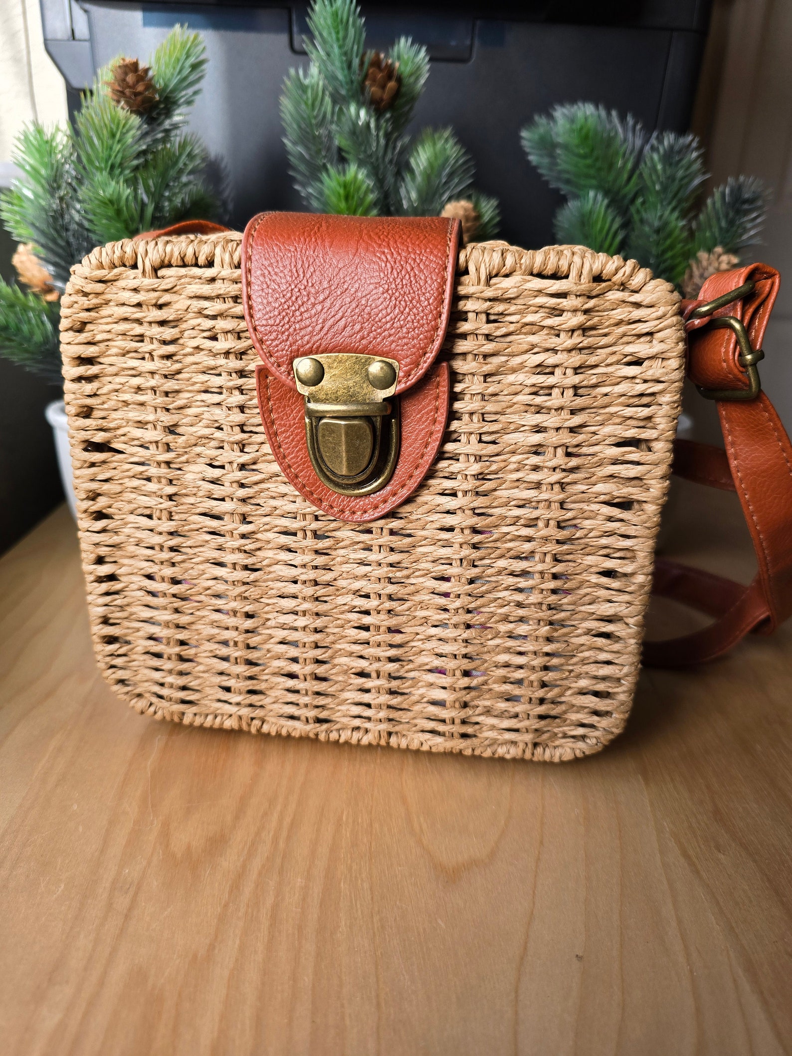 Handmade Raffia Straw Woven Shoulder Crossbody Bag Purse - Summer Beach ...