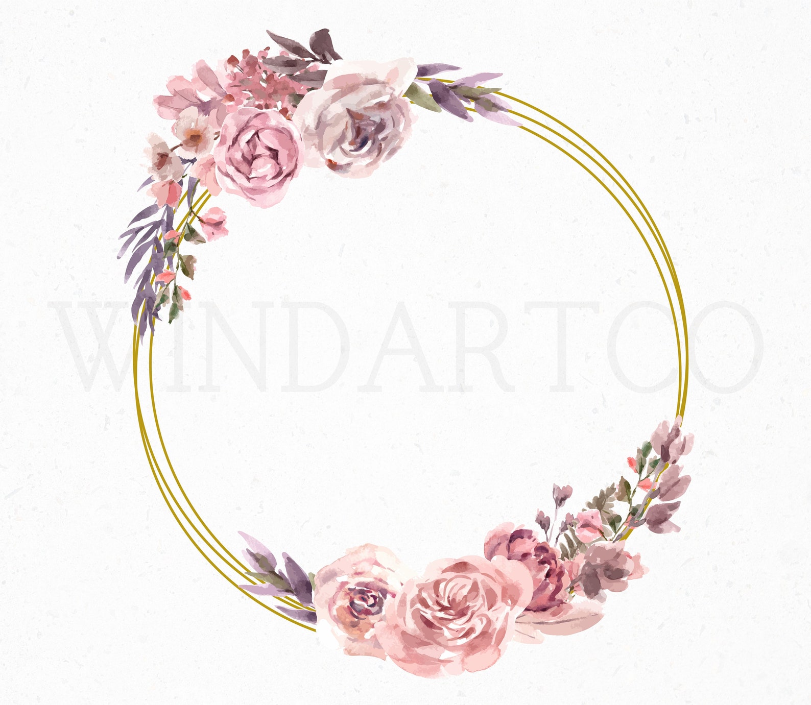 Watercolor Floral Frame Png, Rose Wreath Clipart, Pink Flower Wreath ...