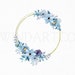 Watercolor Blue Flower Wreath Set, Blue Flower Clipart Png, Botanical ...