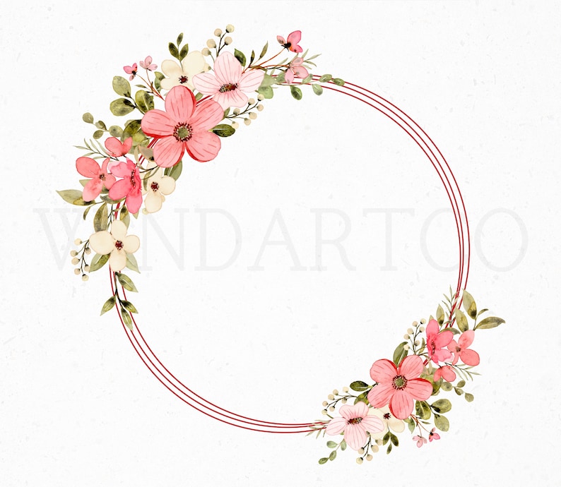 Floral Frame Set PNG, Wedding Wreath Clipart, Floral Wreath Png, Wreath ...