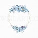 Watercolor Blue Flower Wreath Set, Blue Flower Clipart Png, Botanical ...