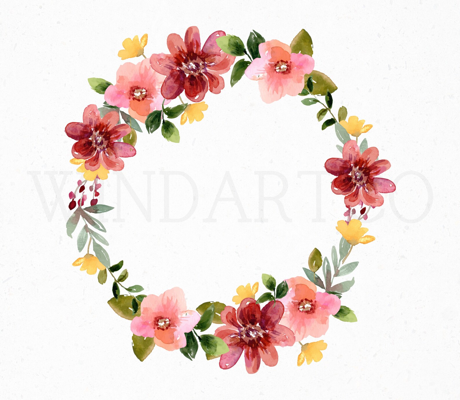 Watercolor Floral Frame Set, Digital Wreath Png Bundle, Floral Wreath ...